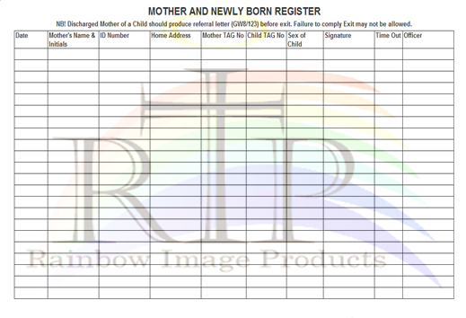 Mother and Newly Born Register – My Website
